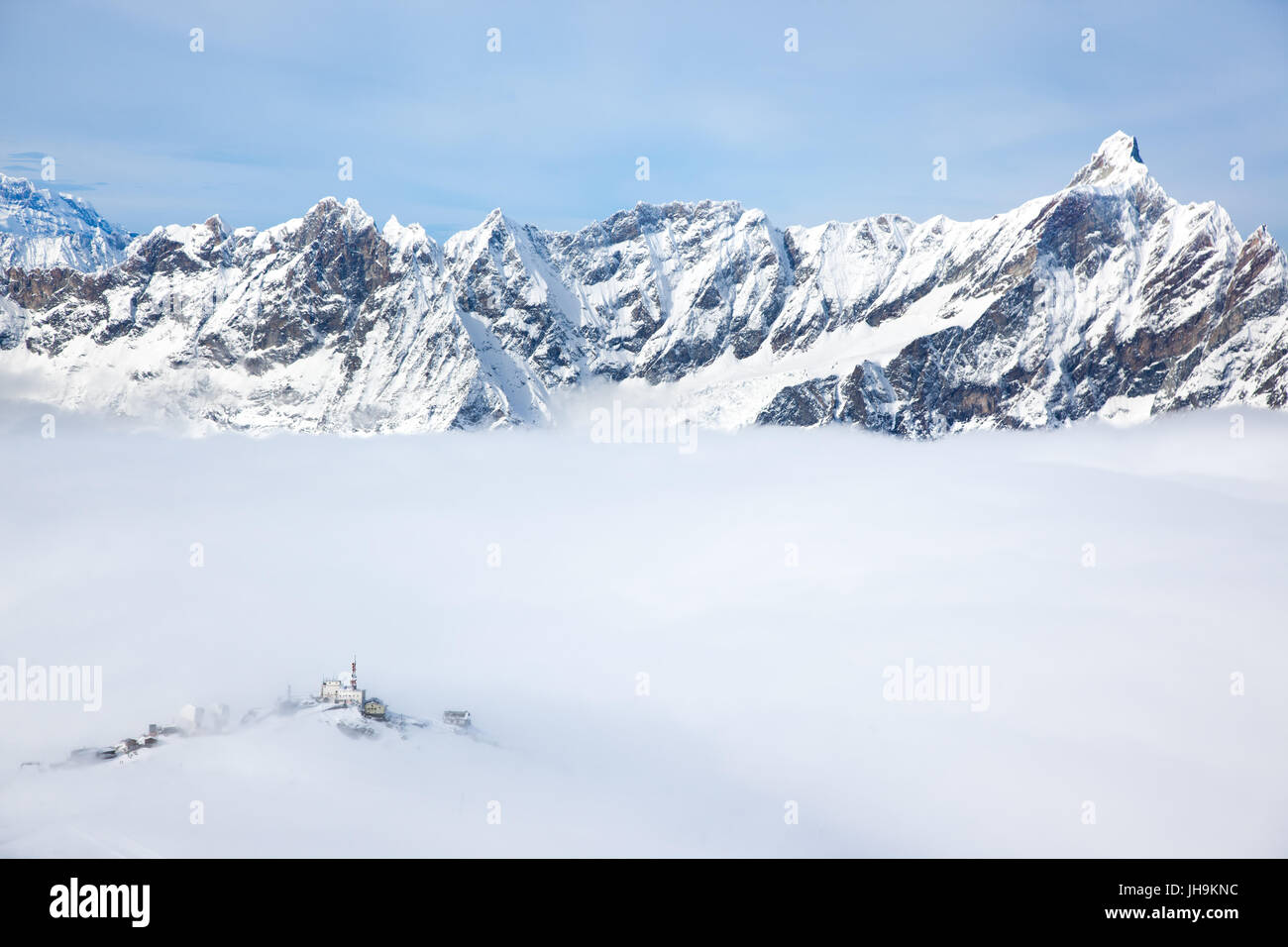Plateau Rosa in Cervinia ski resort: the highest skiable slope in Italy ...