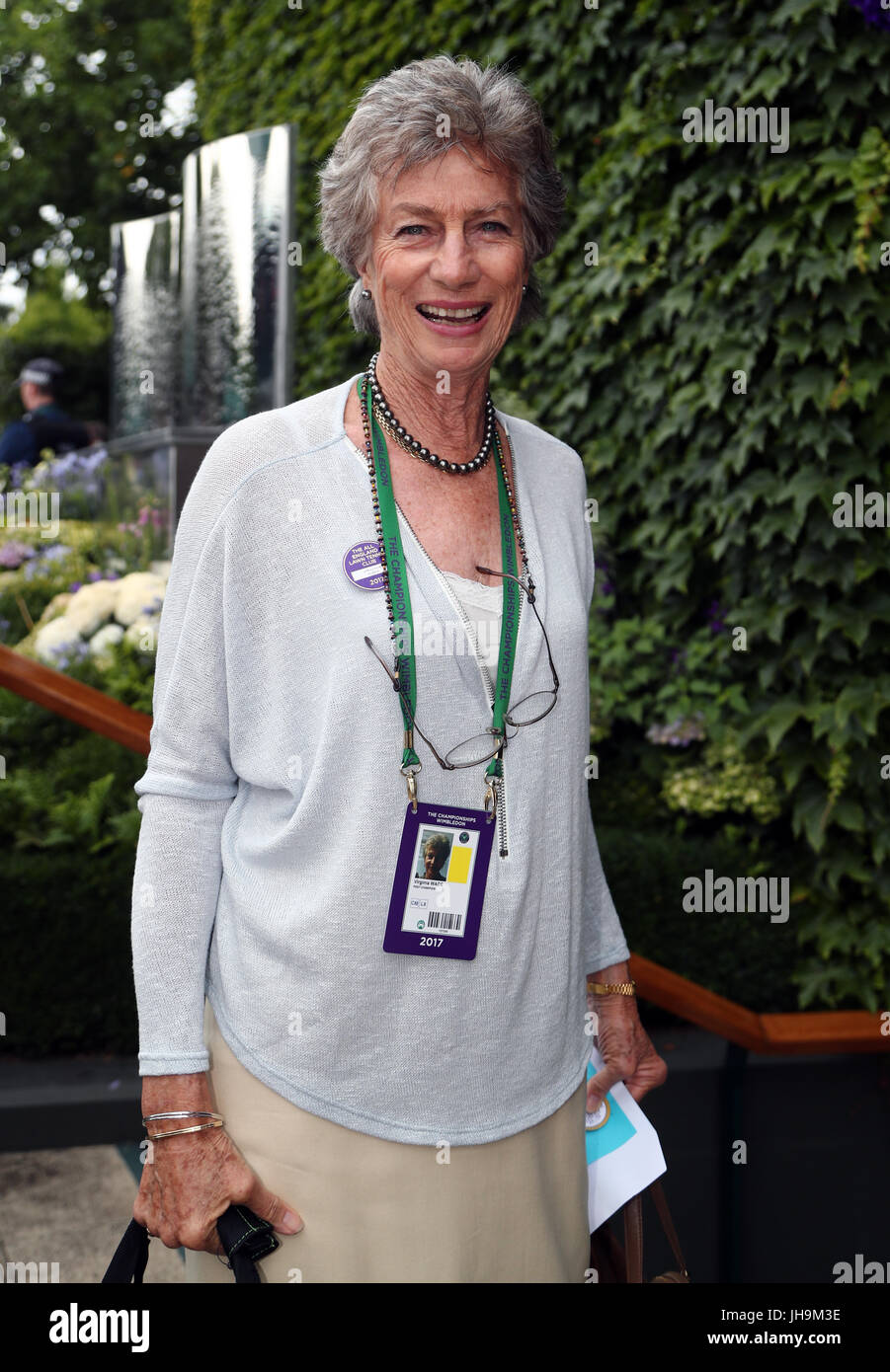 Virginia Wade on day ten of the Wimbledon Championships at The All ...