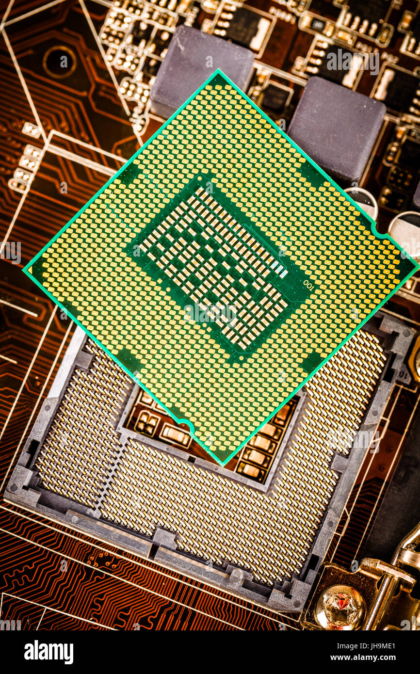 Modern processor and motherboard for a home computer Stock Photo - Alamy