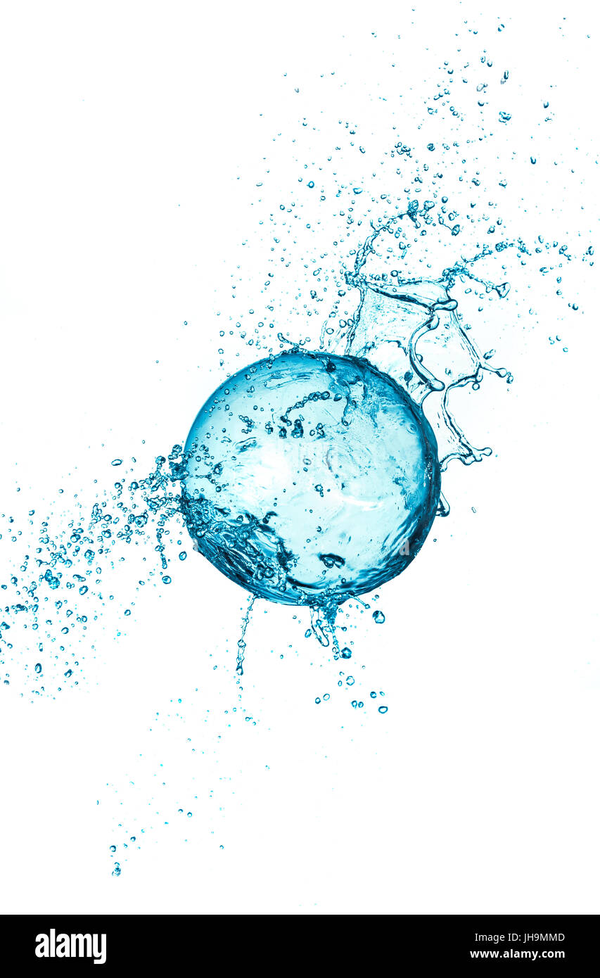 Abstract water ball splash isolated on white background Stock Photo - Alamy