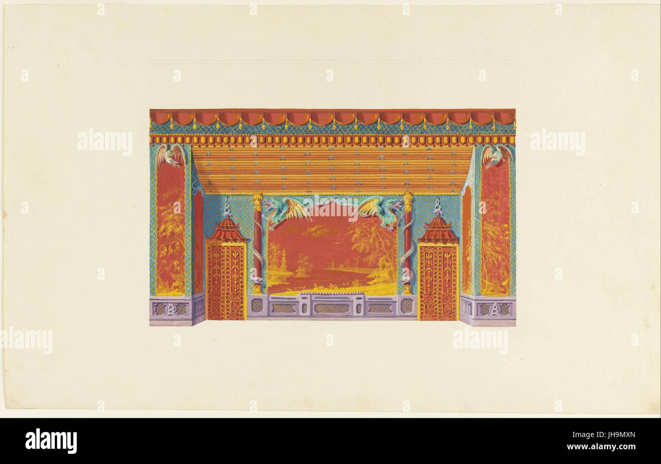 Frederick Crace - Design for the South Wall of the Music Room Stock ...