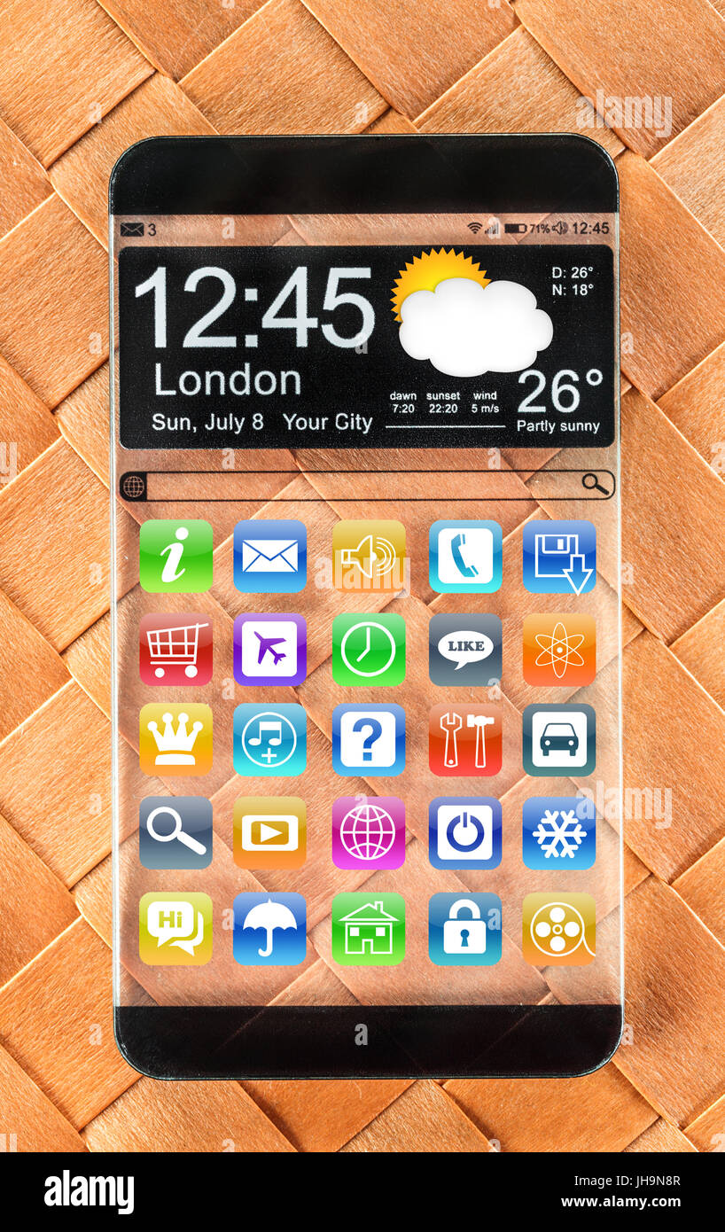 Smartphone (phablet) with a transparent display. Concept actual future ...