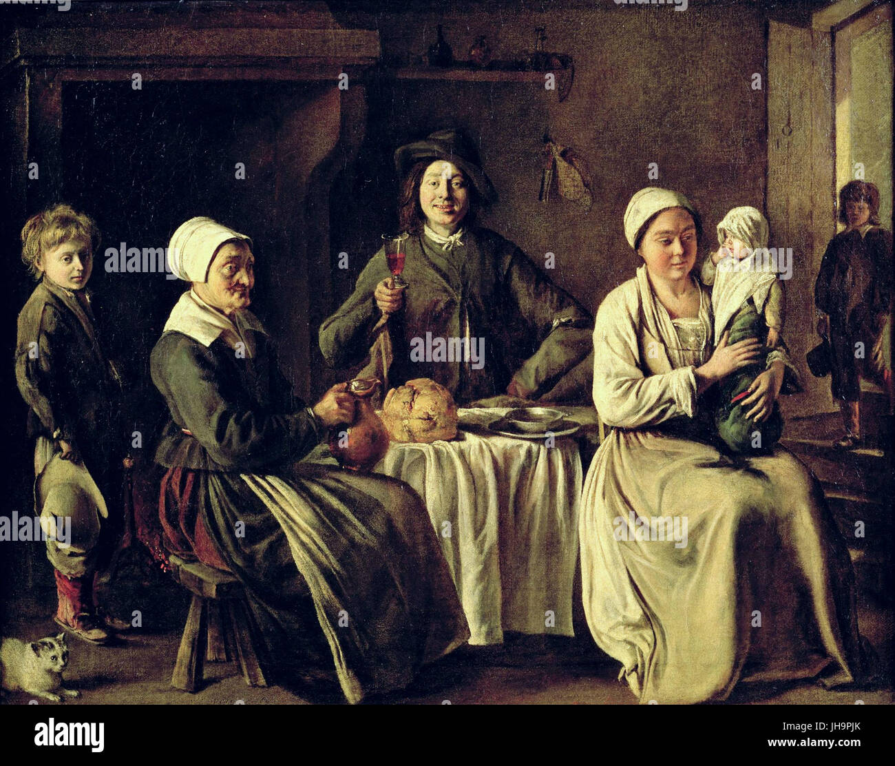 Louis Le Nain- Happy Family- 1642- Louvre Stock Photo - Alamy