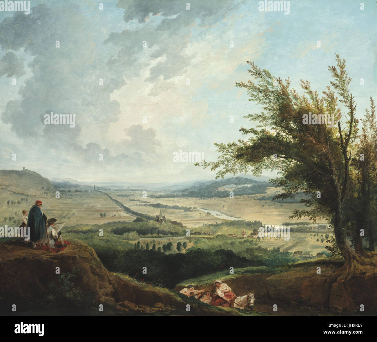 Hubert Robert - An extensive landscape near Paris Stock Photo - Alamy