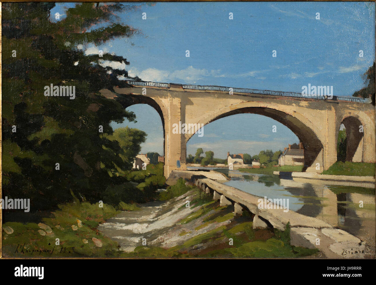 Henri-Joseph Harpignies - The Railroad Bridge at Briare Stock Photo - Alamy