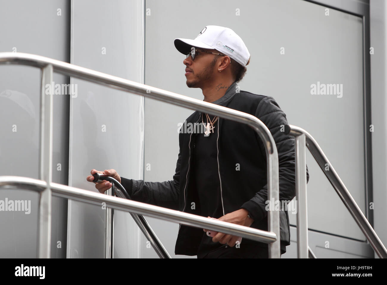 Mercedes' Lewis Hamilton during Paddock Day of the 2017 British Grand ...