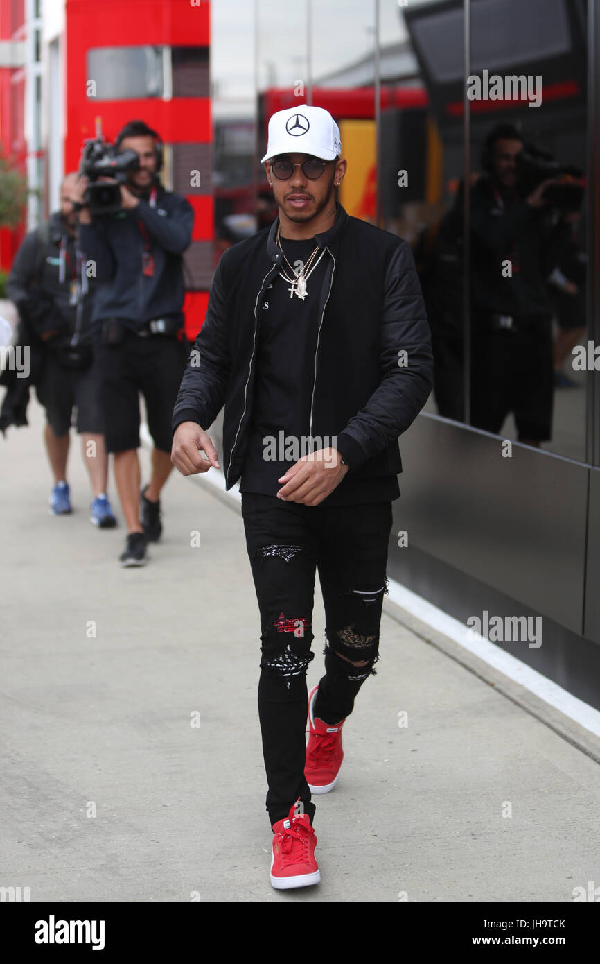 Mercedes' Lewis Hamilton during Paddock Day of the 2017 British Grand ...