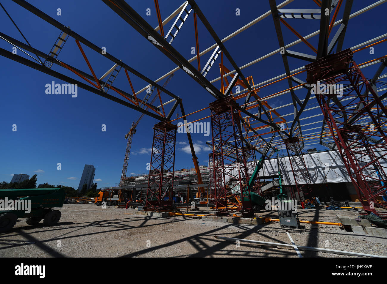 The construction site for the new Hall 3C of the Nuernberg Messe ...