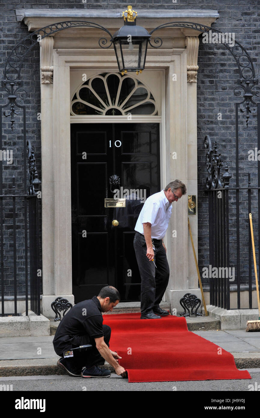 London, UK. 13th July, 2017. The red carpet is rolled out as King ...