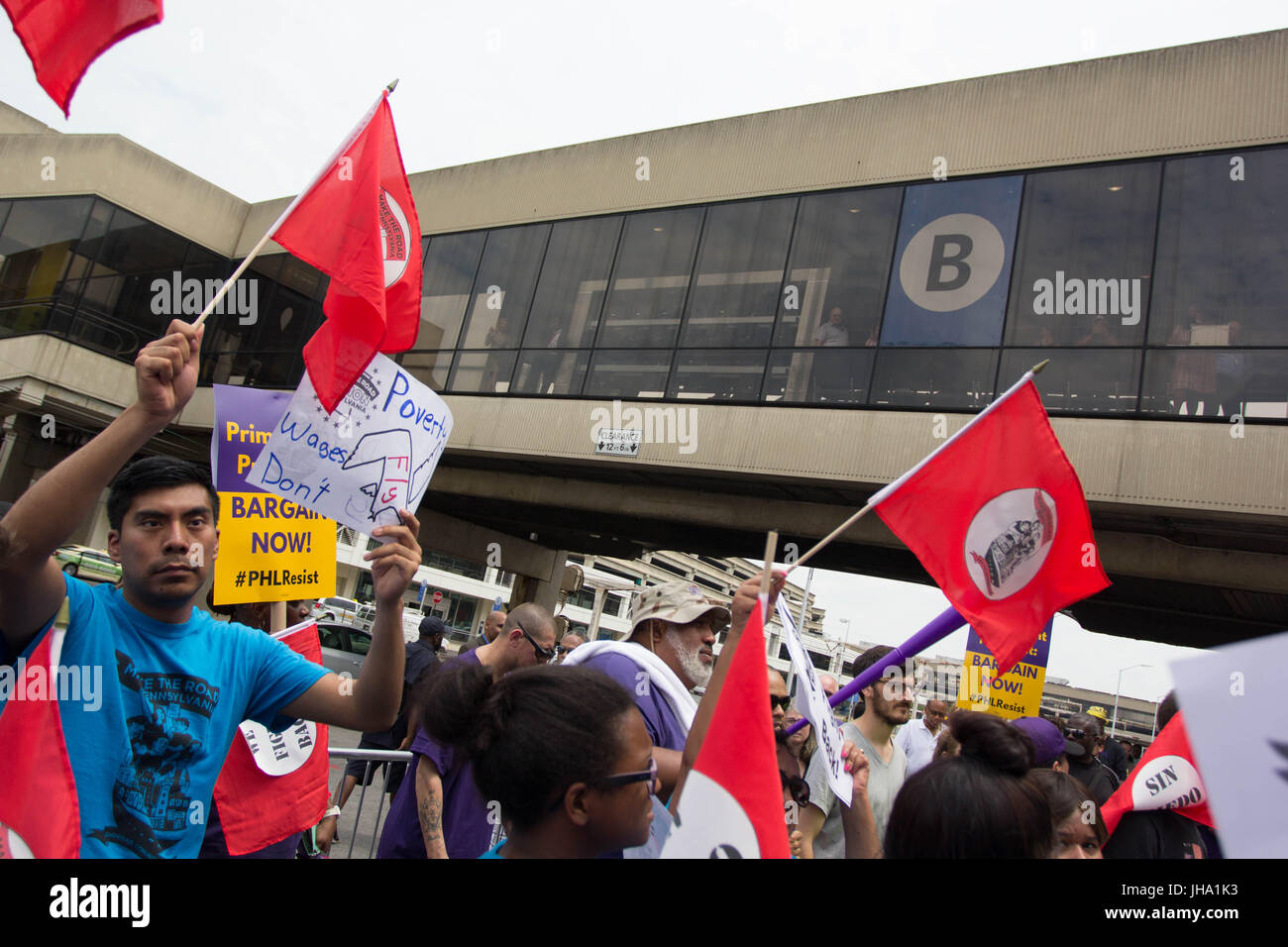 Philadelphia, USA. 13th July, 2017. Demonstrators including members of ...