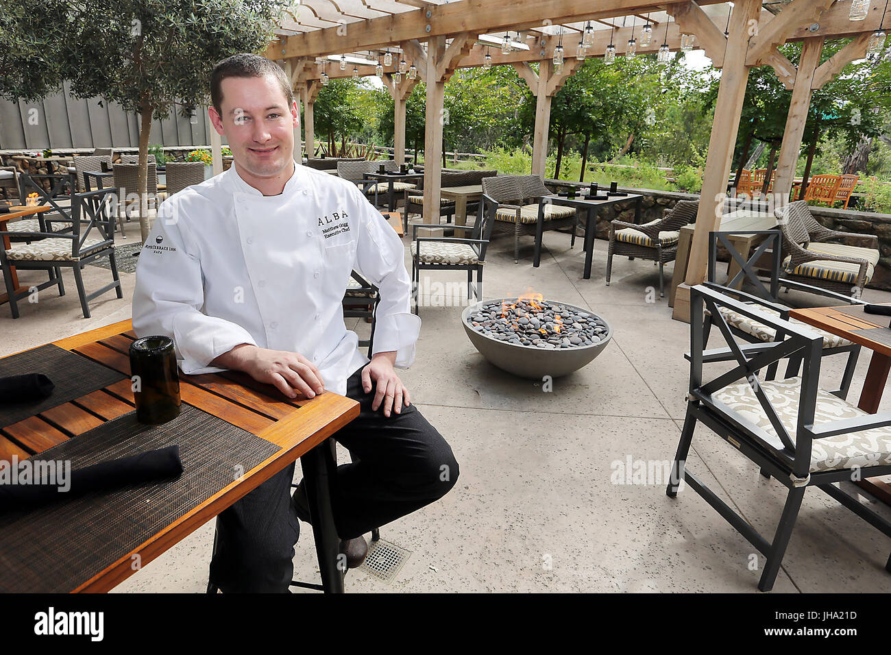 Napa, CA, USA. 9th June, 2017. Executive Chef Matthew Grigg on the ...
