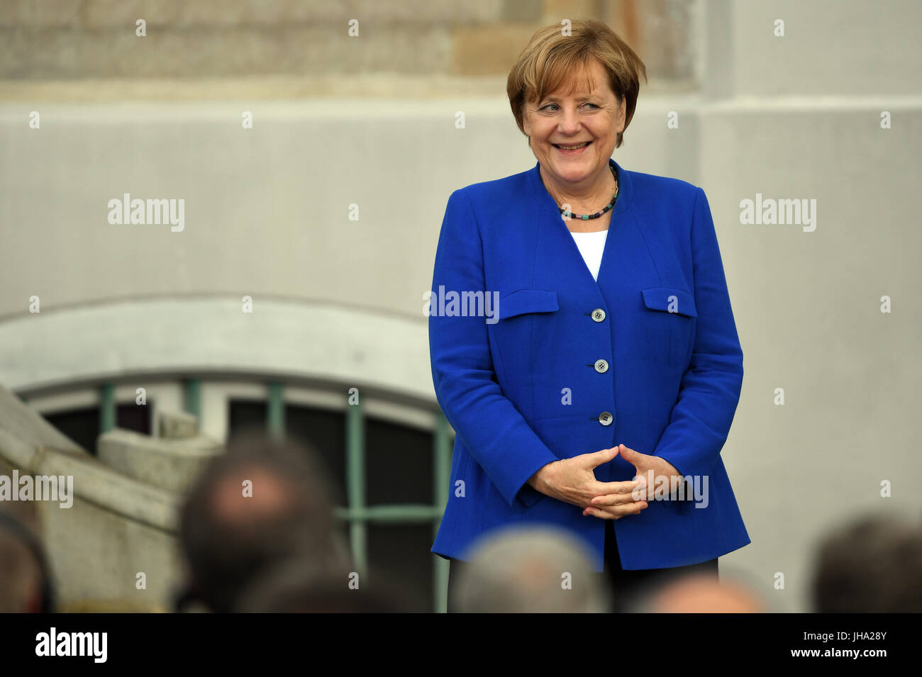 Meseberg, Germany. 13th July, 2017. German Chancellor Angela Merkel ...