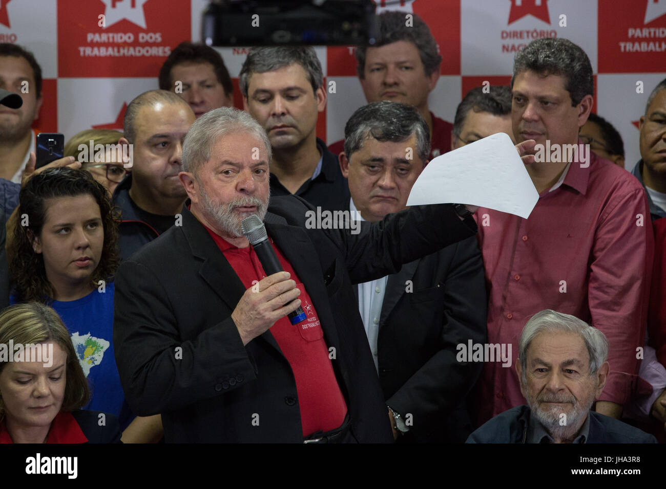 Sao Paulo, Brazil. 13th July, 2017. Former President of Brazil, LUIZ ...