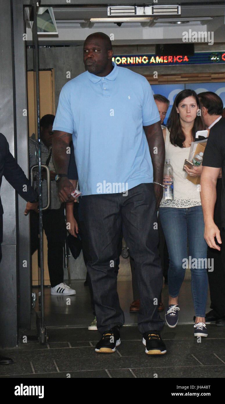 New York, NY, USA. 13th July, 2017. Shaquille O'Neal celebrates the ...