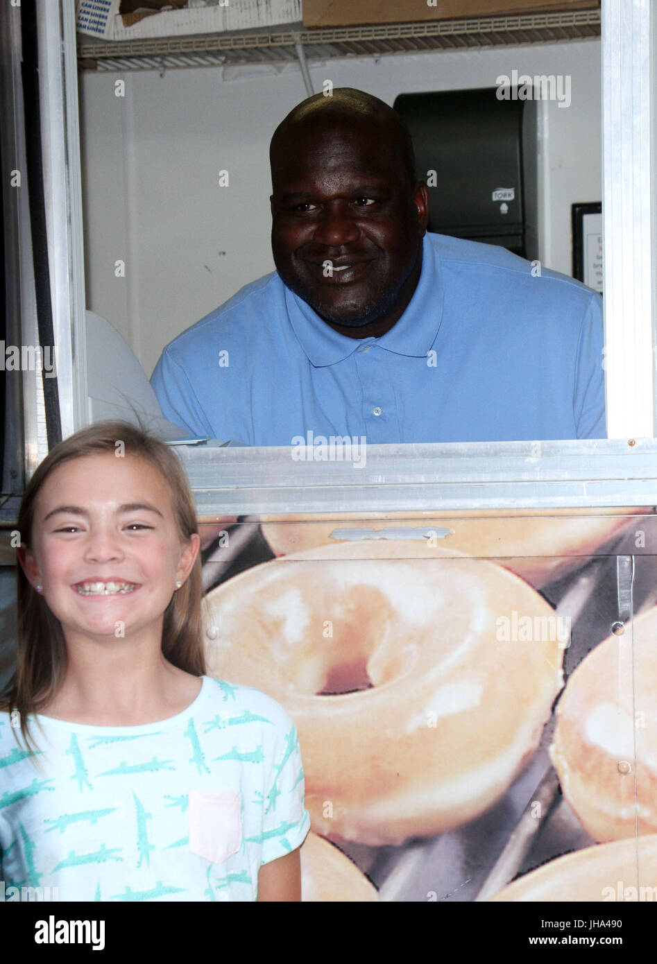 New York, NY, USA. 13th July, 2017. Shaquille O'Neal celebrates the ...