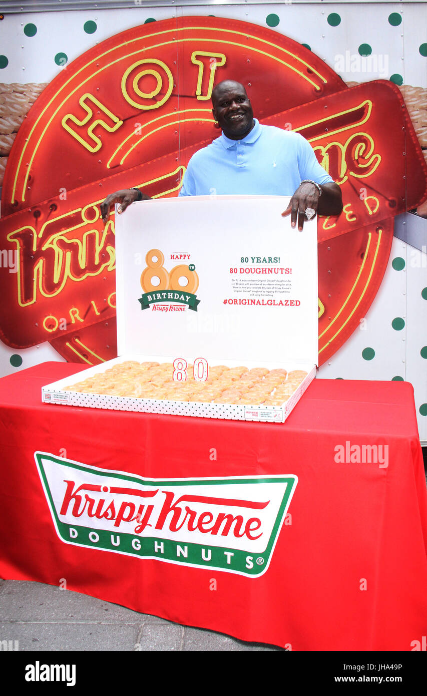 New York, NY, USA. 13th July, 2017. Shaquille O'Neal celebrates the ...