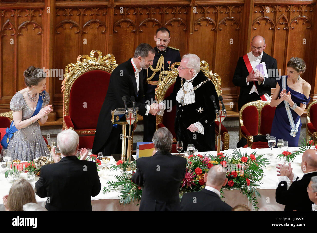 Spanish King Felipe VI and Andrew Parmley during gala dinner on ...