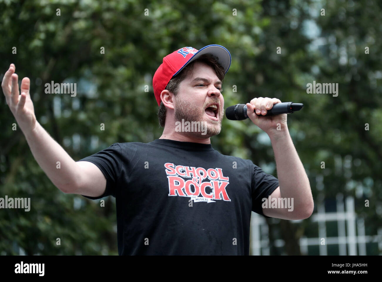 New York, USA. 13th July, 2017. Actor Jonathan Wagner performs during ...
