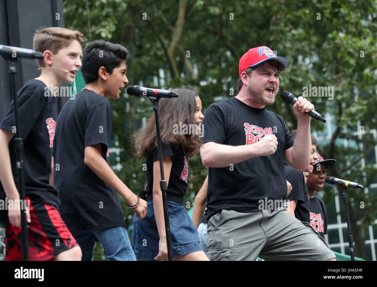 New York, USA. 13th July, 2017. Jonathan Wagner (1st R, Front) and ...