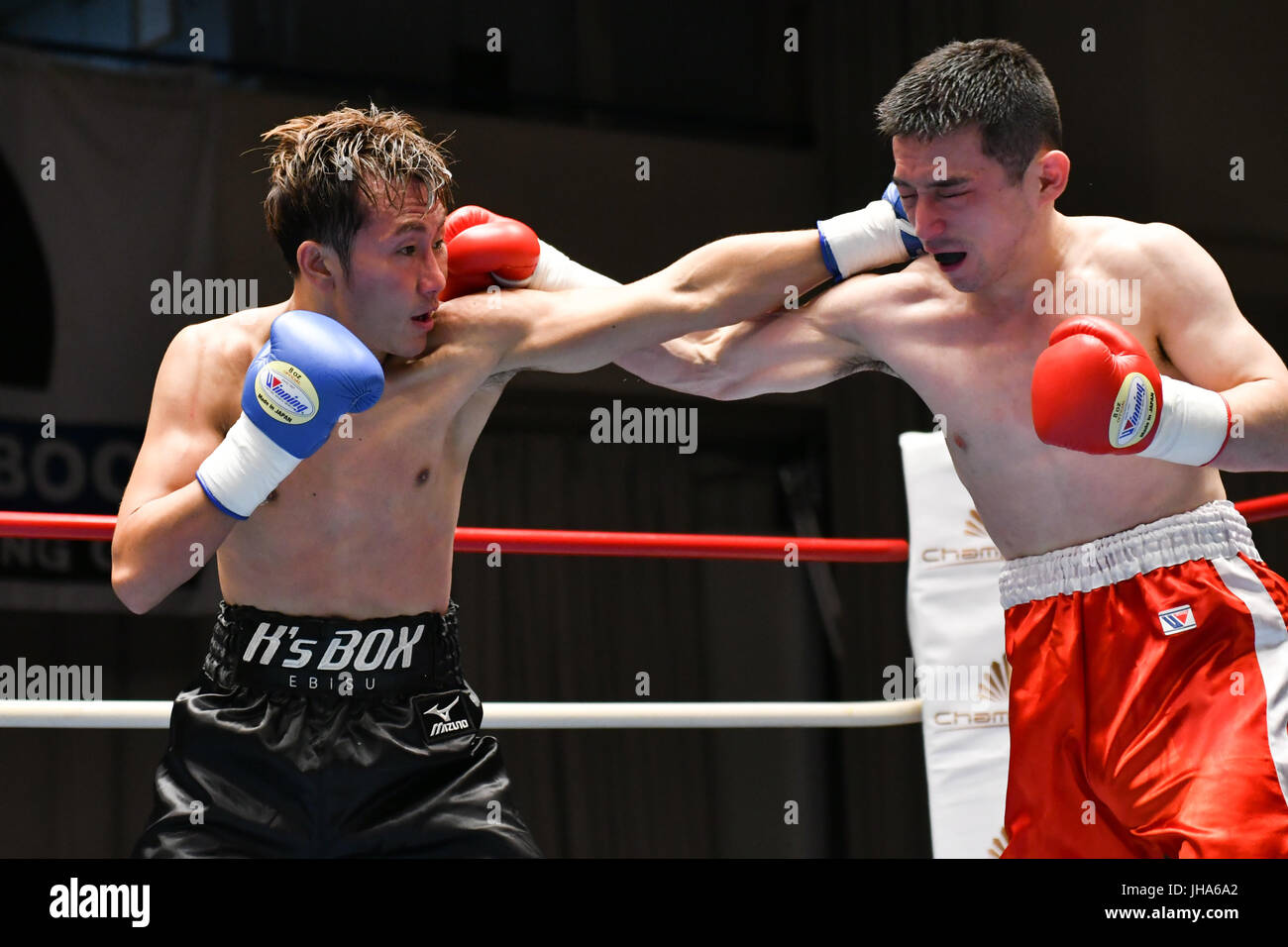 Tokyo, Japan. 11th July, 2017. (L-R) Yuki Kurei, Takeyoshi Hariu (JPN ...