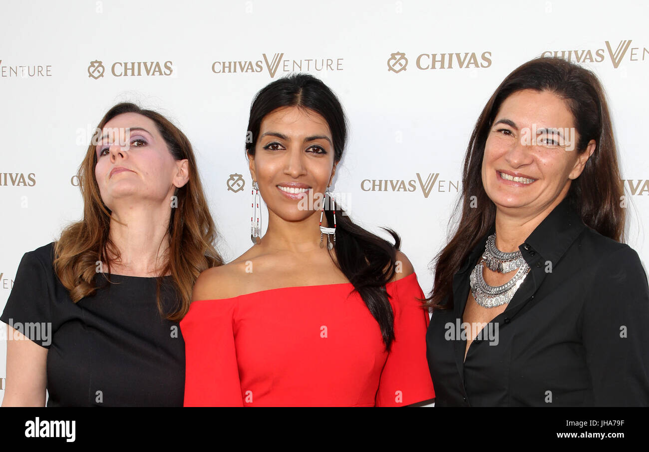 LOS ANGELES, CA July 13- Sandrine Ricard, Leila Jahna, Patricia Ricard ...