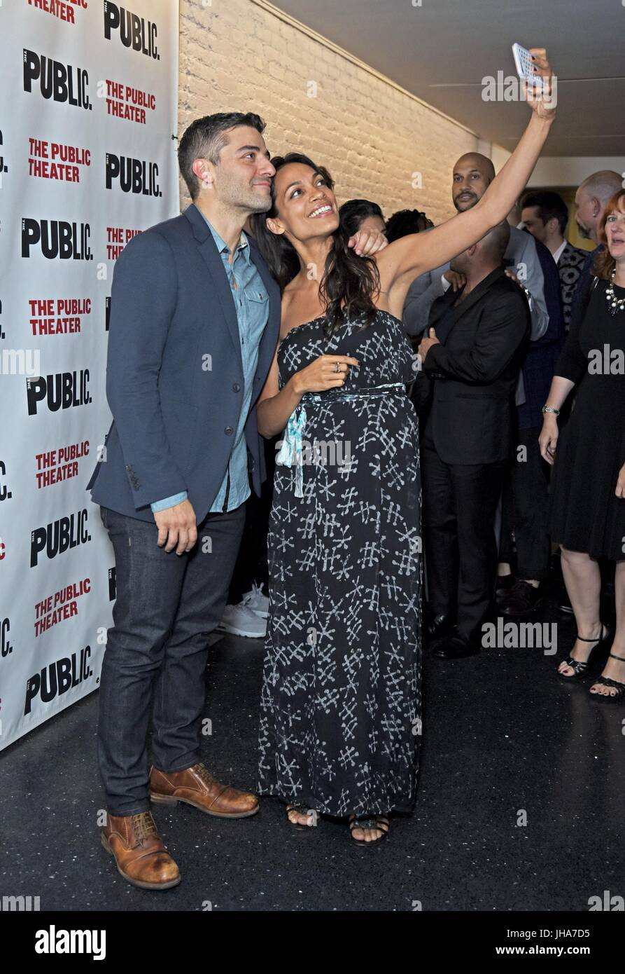 New York, NY, USA. 13th July, 2017. Rosario Dawson, Oscar Isaac at ...