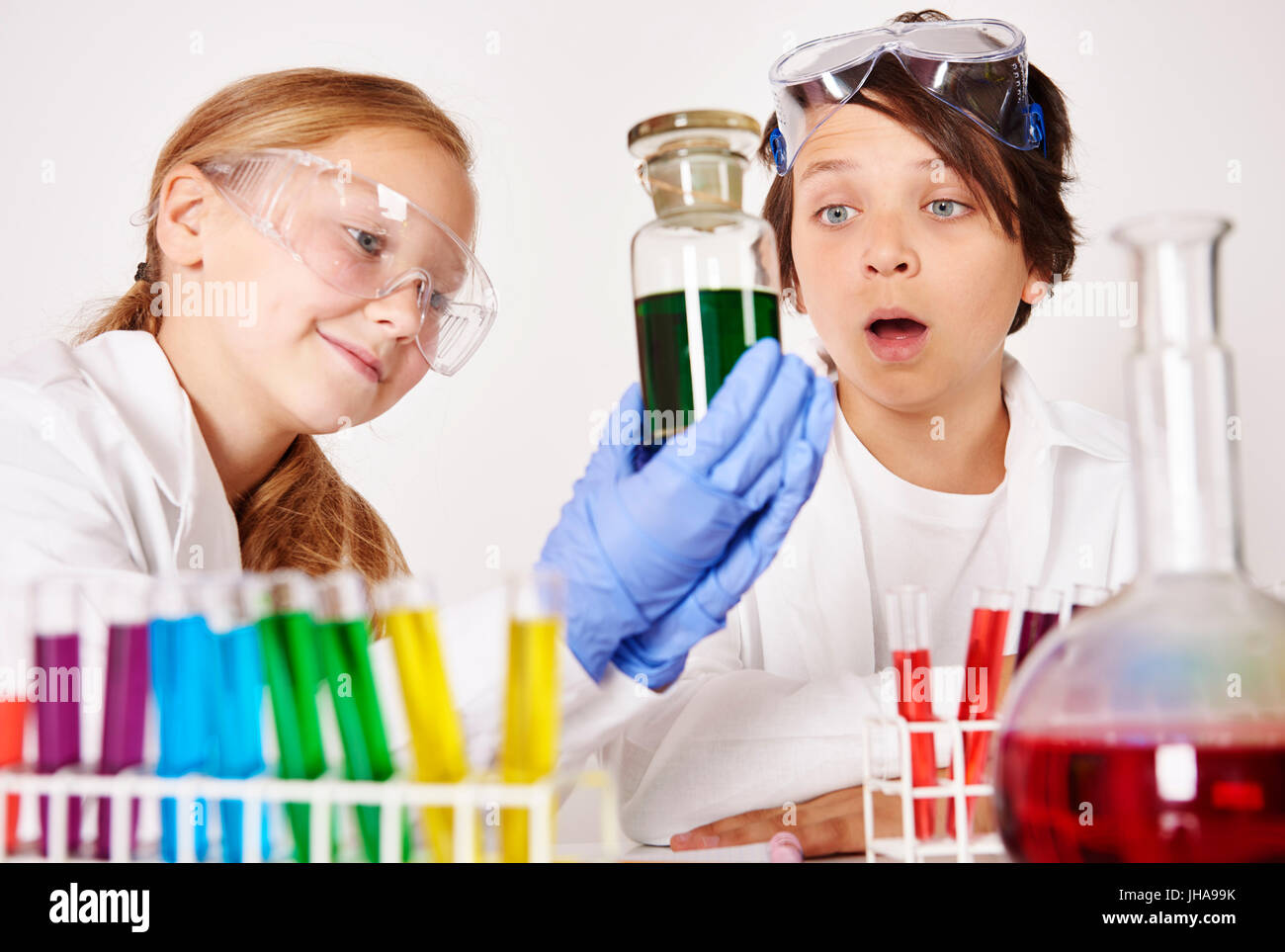 Making experiments in chemical laboratory Stock Photo - Alamy