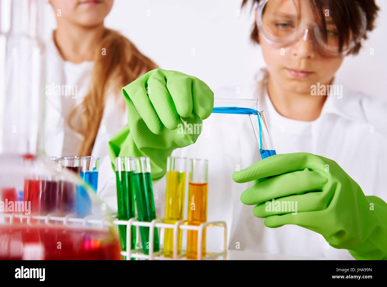 Serious situation in the chemical laboratory Stock Photo - Alamy
