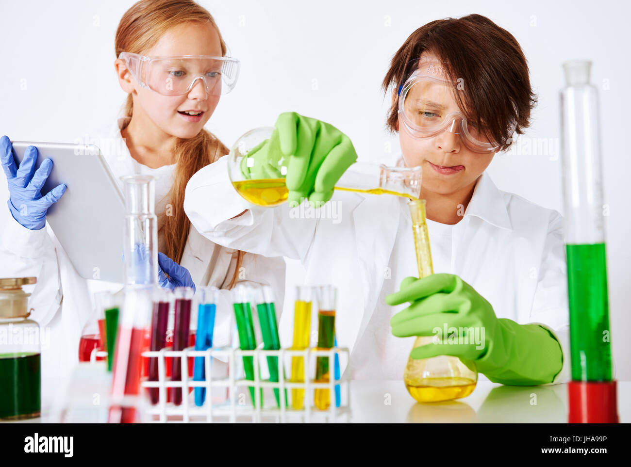 Hard work in chemical laboratory Stock Photo - Alamy