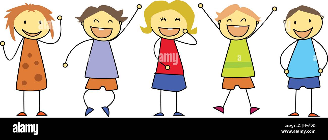 Children faces illustration hi-res stock photography and images - Alamy