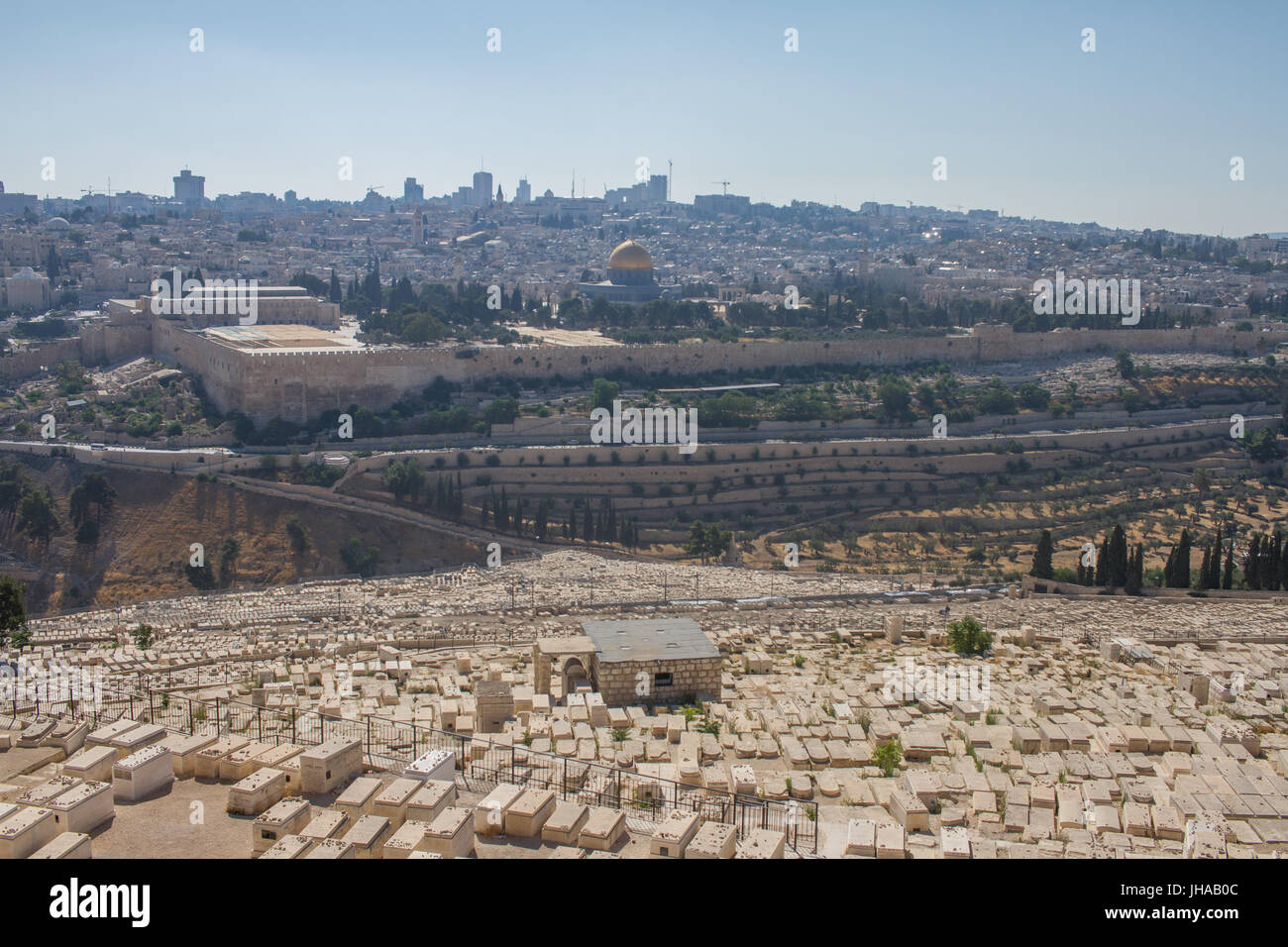 Jerusalem panorama and cemetery Israel Stock Photo - Alamy