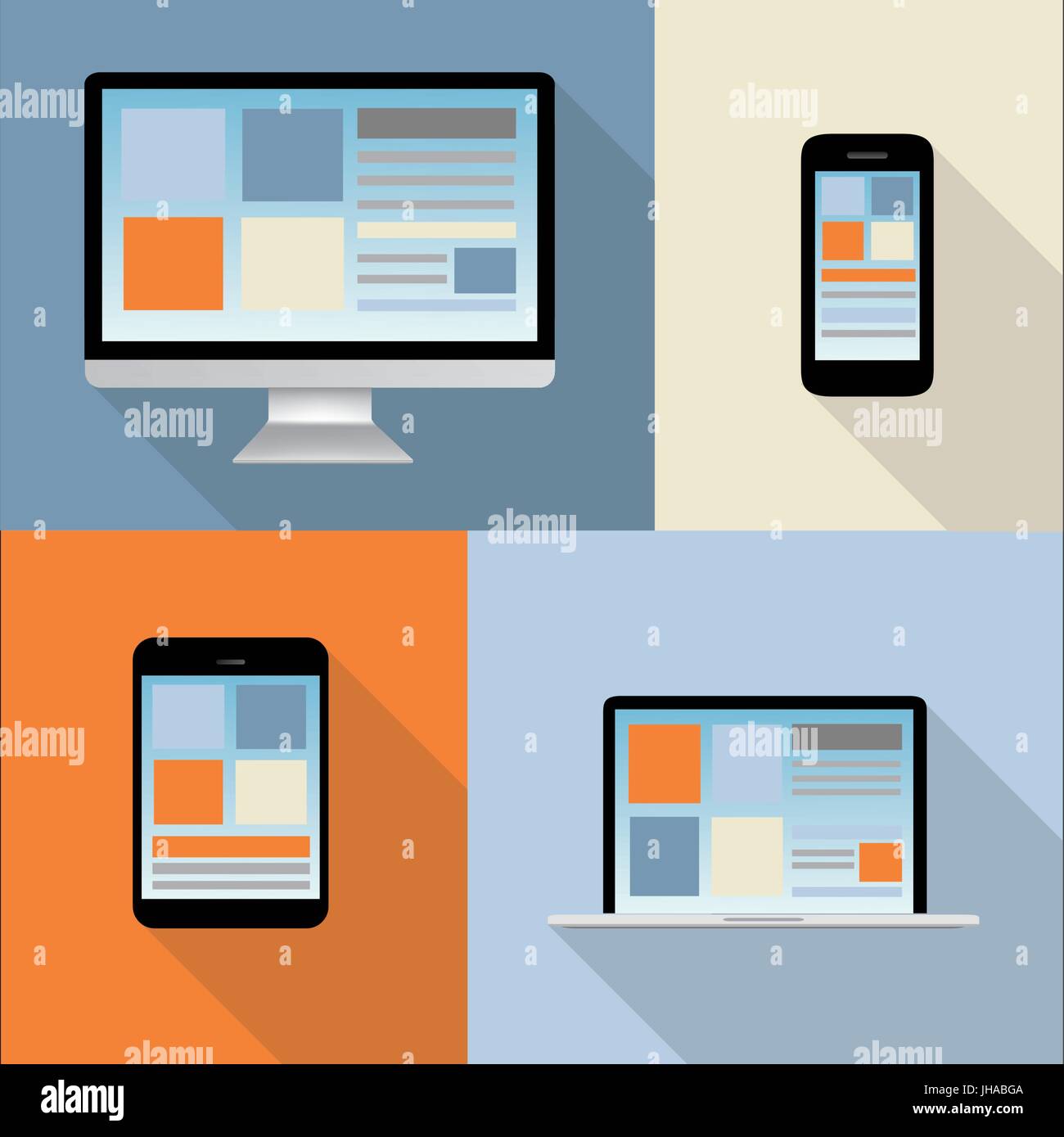 computer, tablet, mobile phone, laptop illustration - collection ...