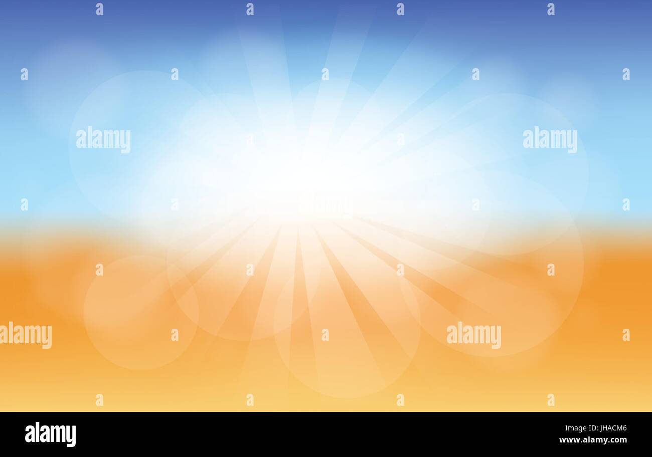summer background - beach, blue sky sun Stock Photo - Alamy