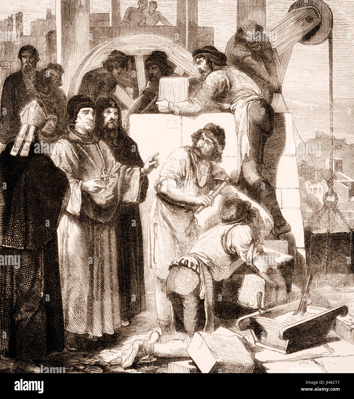 Pope Saint Leo IV, 790 – 855, commissioning the construction of the ...