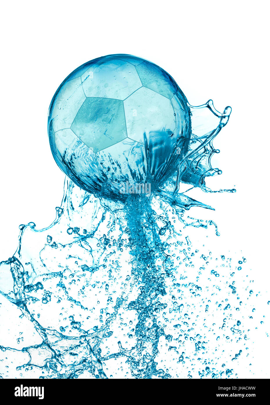 Abstract water soccer ball splash isolated on white background ...