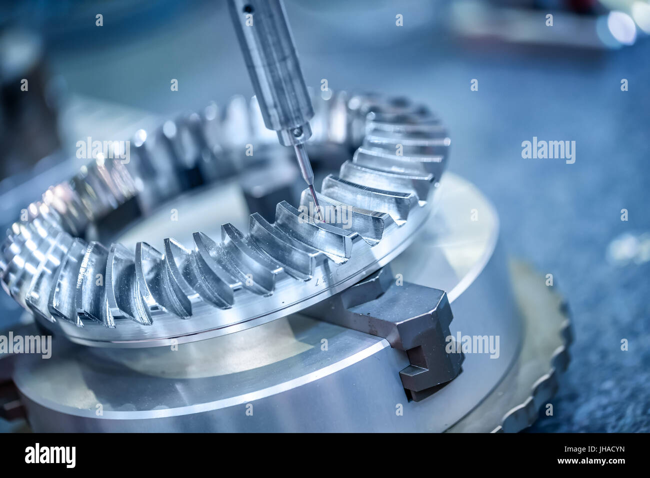 Metalworking CNC milling machine. Cutting metal modern processing ...