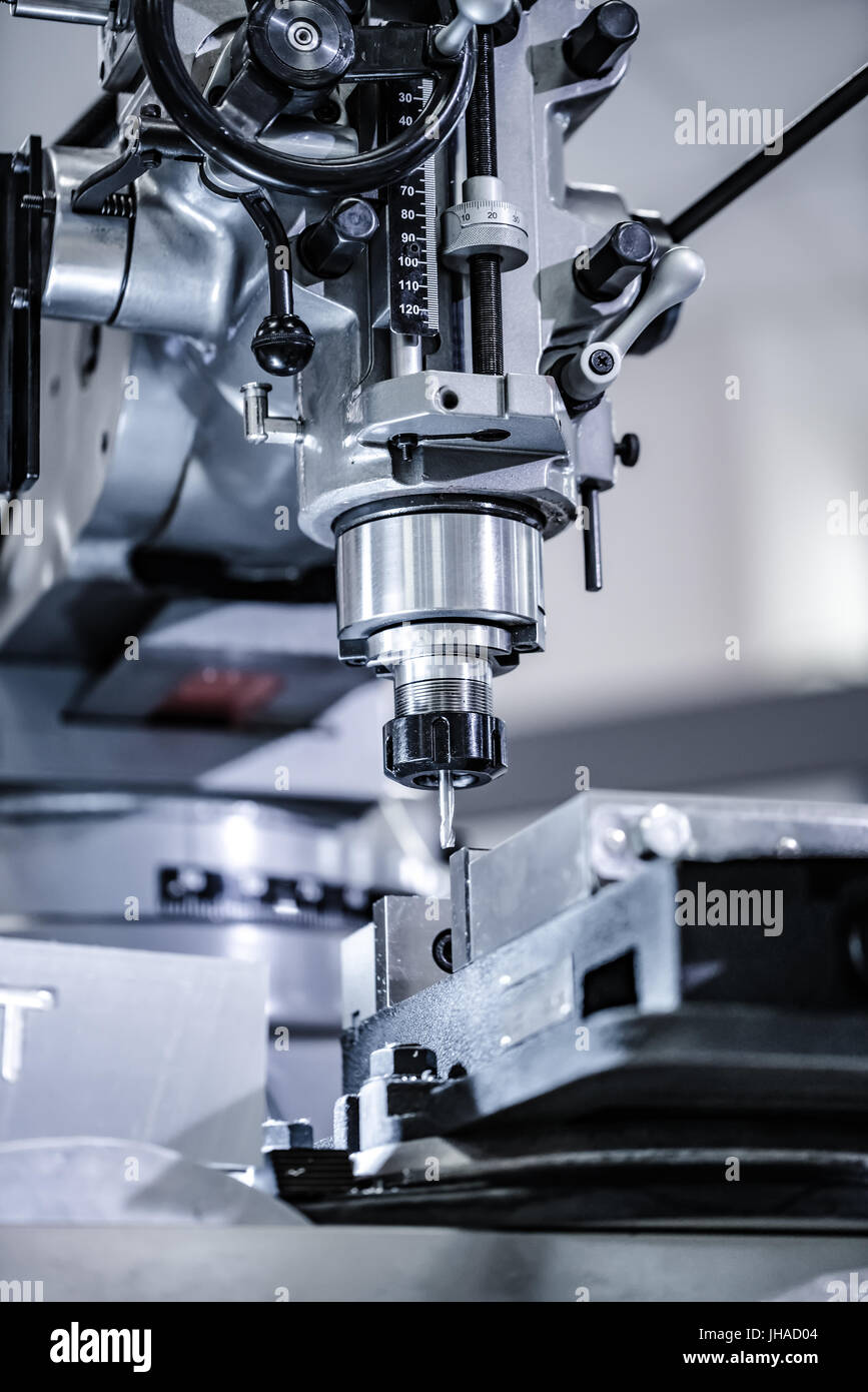 Metalworking milling machine. Cutting metal modern processing ...