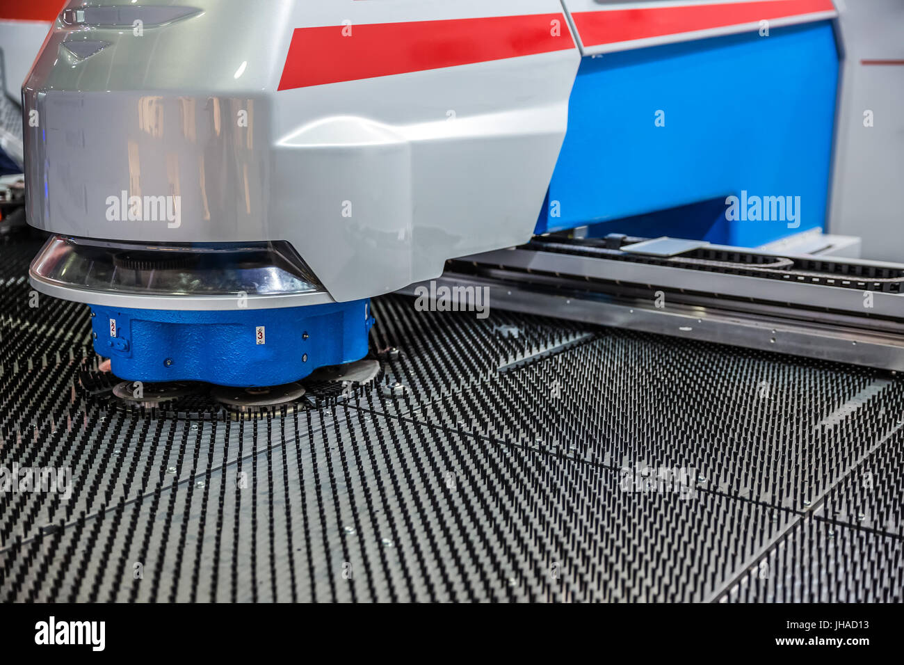 Metalworking CNC milling machine. Cutting metal modern processing ...