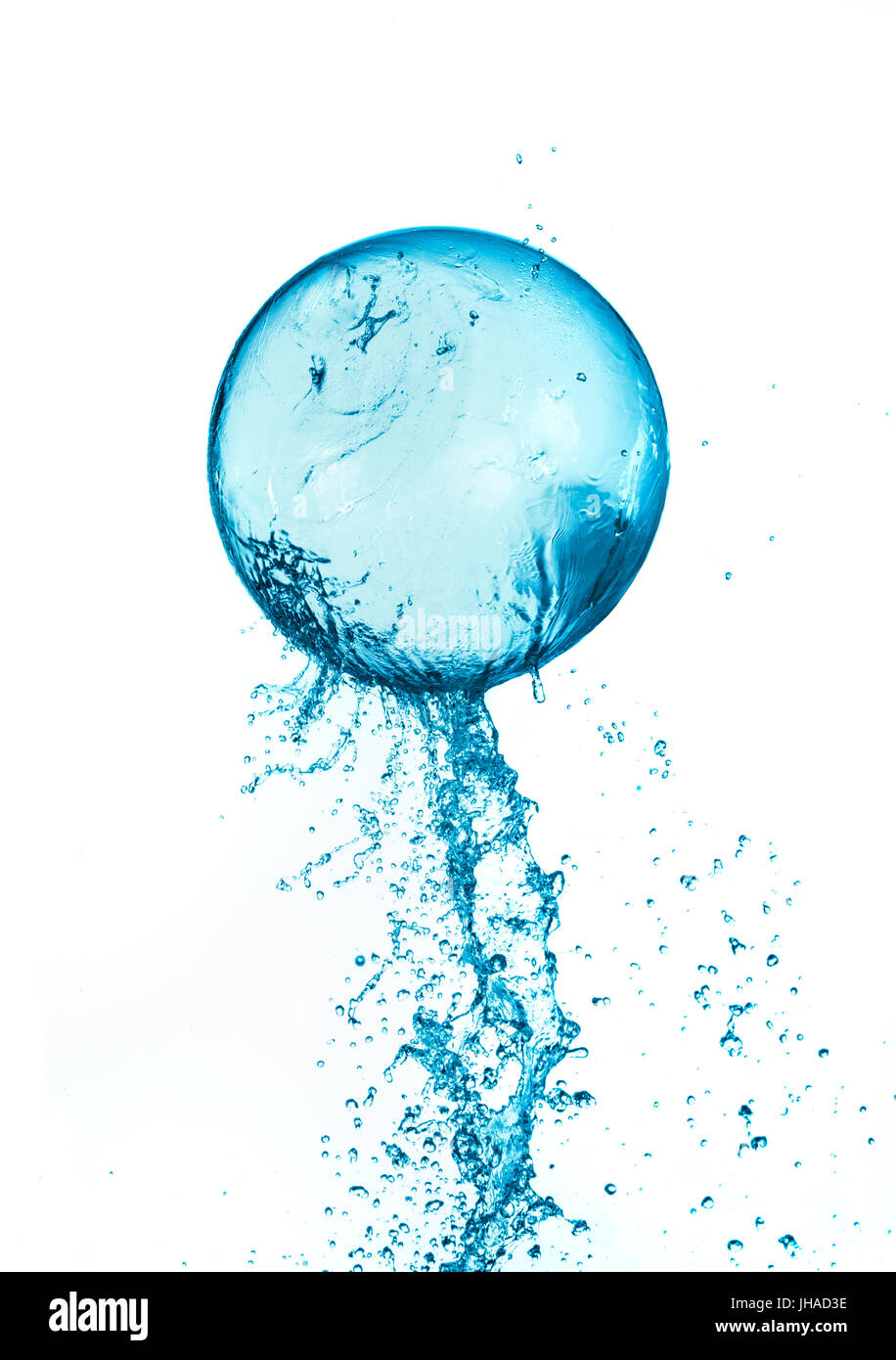 Abstract water ball splash isolated on white background Stock Photo - Alamy