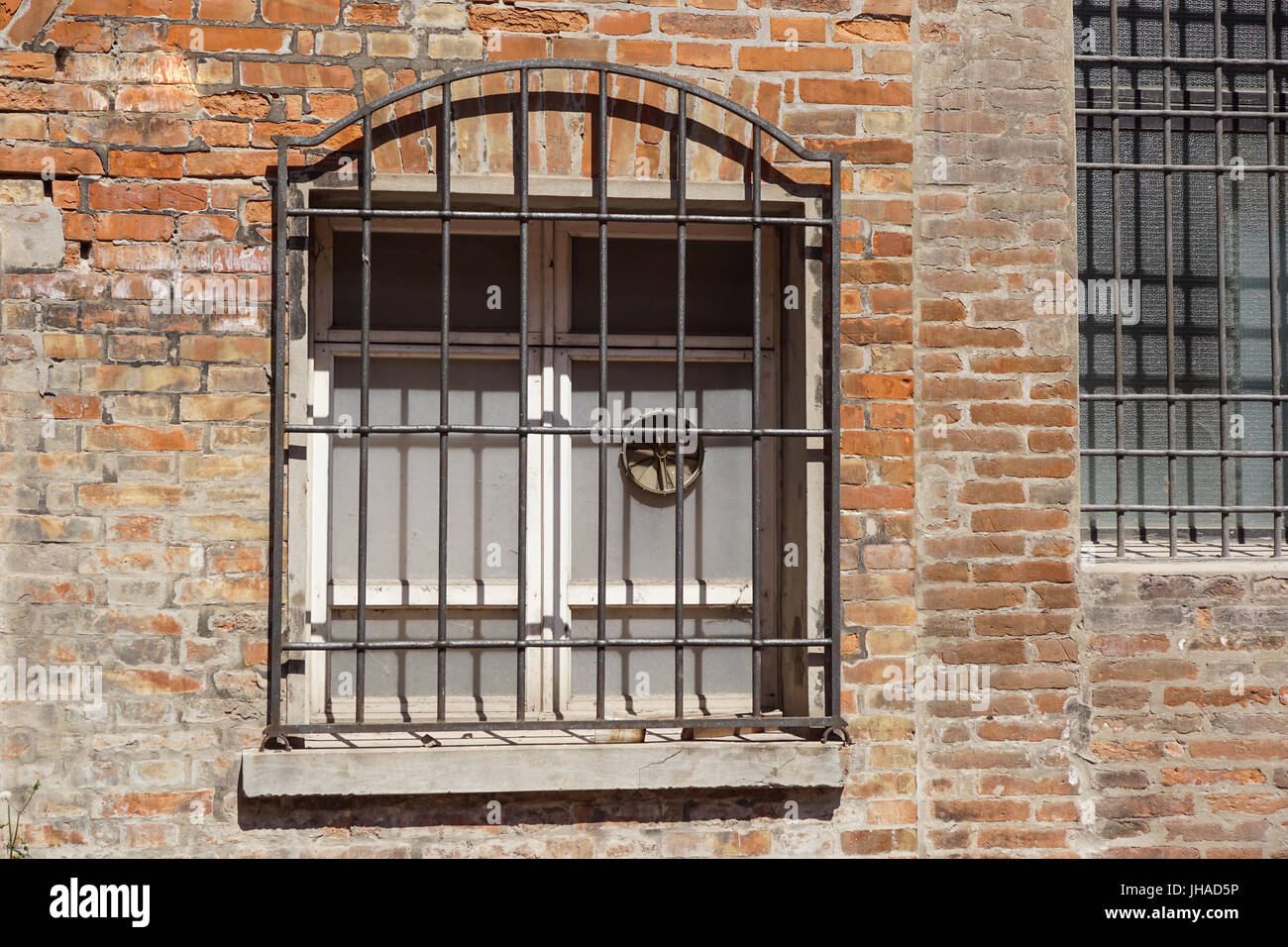 grunge wooden window on brick wall Stock Photo - Alamy