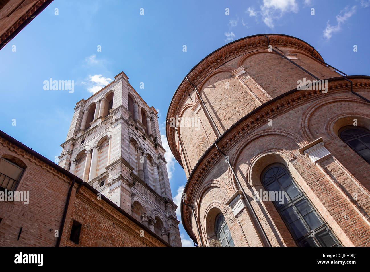 Tower of a church view in perspective from below Stock Photo - Alamy