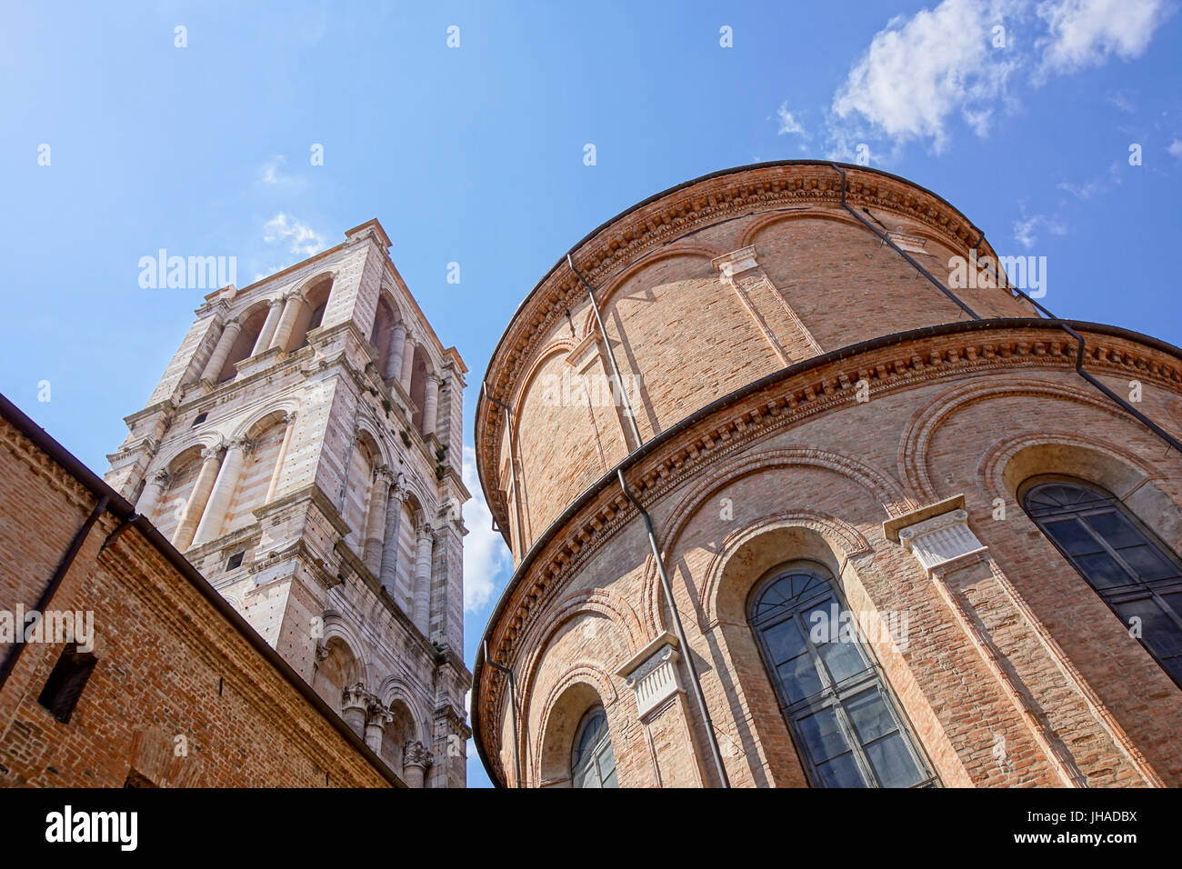 Tower of a church view in perspective from below Stock Photo - Alamy