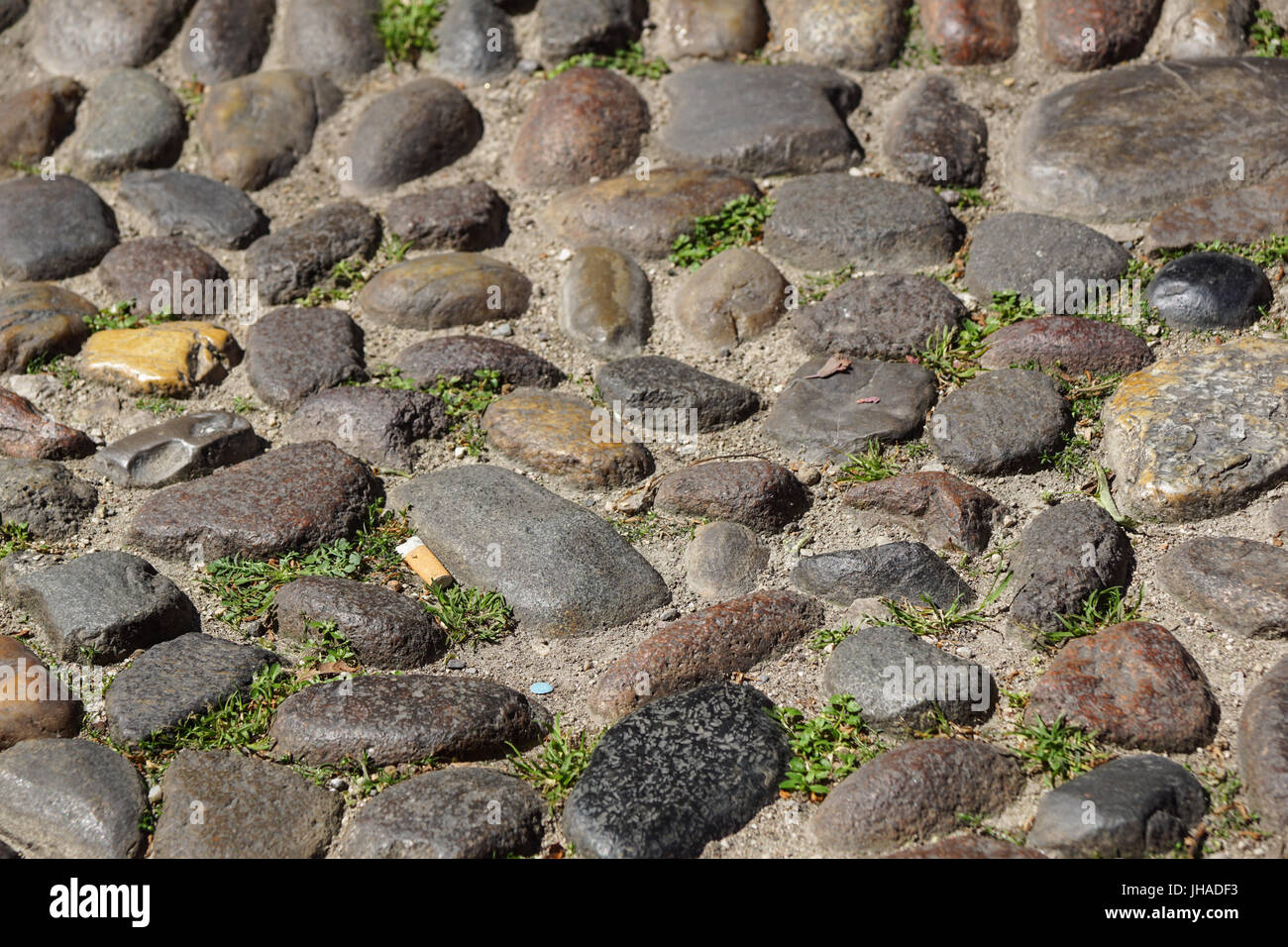 Pebble stone floor tile In perspective with focus selection Stock Photo ...