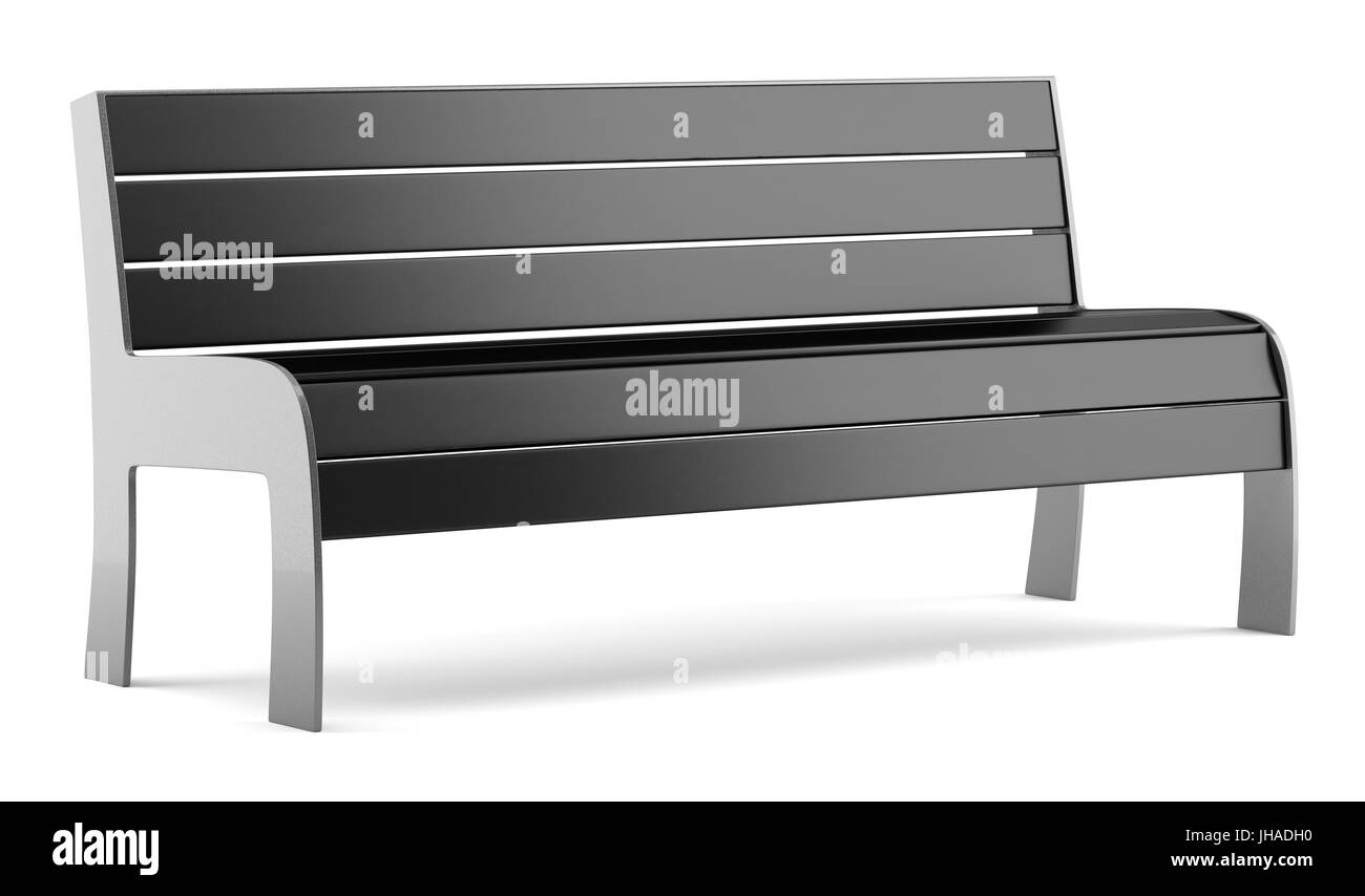 black street bench isolated on white background Stock Photo - Alamy