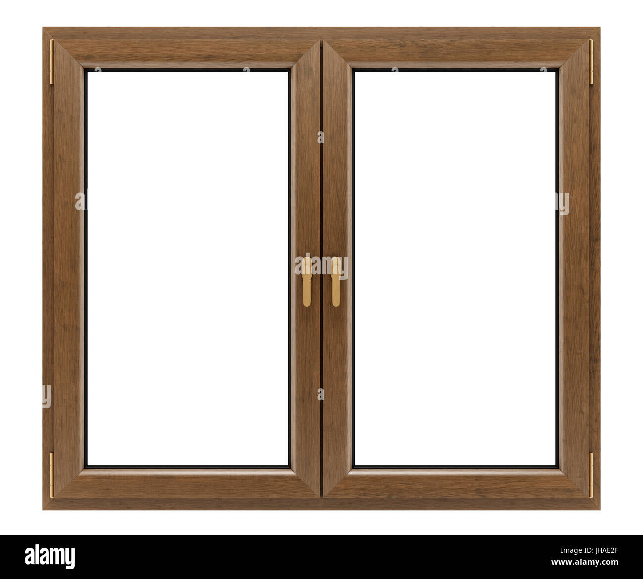 brown wooden window isolated on white background Stock Photo - Alamy