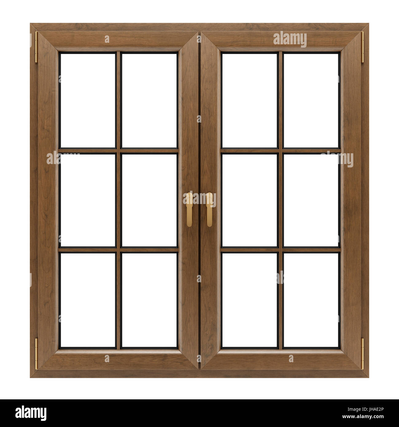 brown wooden window isolated on white background Stock Photo - Alamy