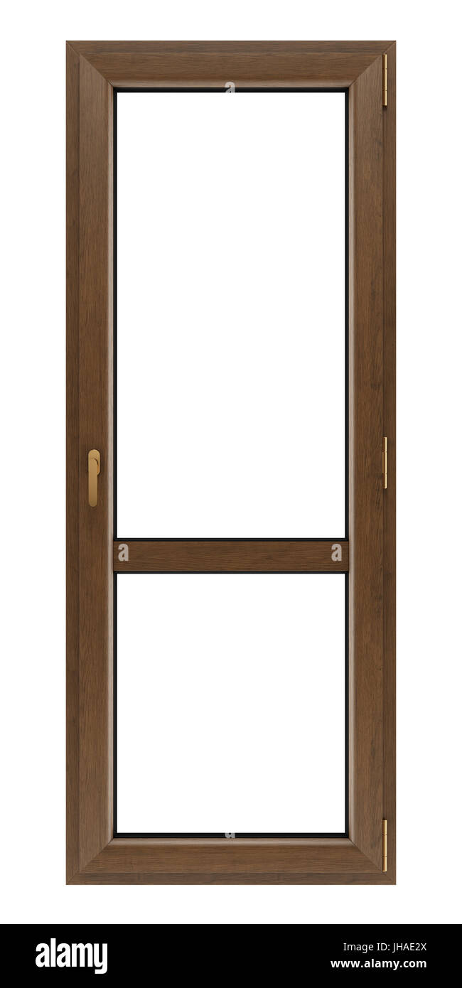 brown wooden window isolated on white background Stock Photo - Alamy