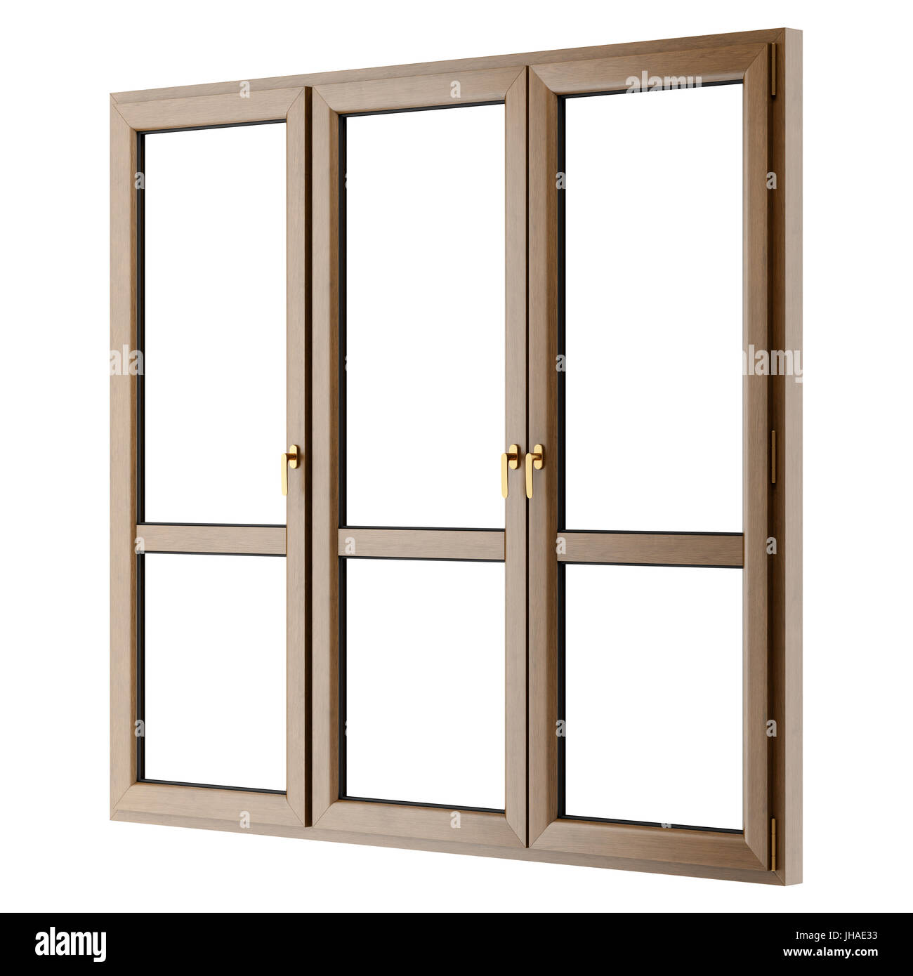 brown wooden window isolated on white background Stock Photo - Alamy