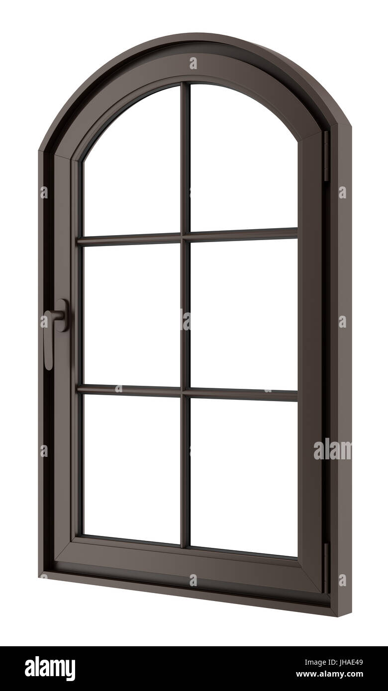 brown wooden window isolated on white background Stock Photo - Alamy