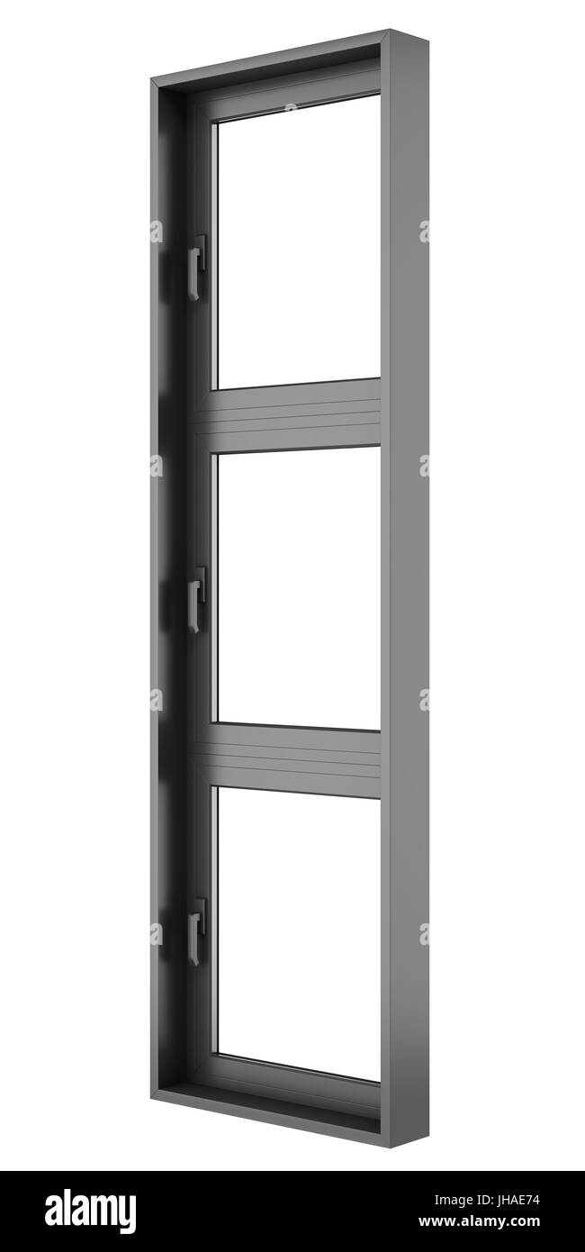 black metallic window isolated on white background Stock Photo - Alamy